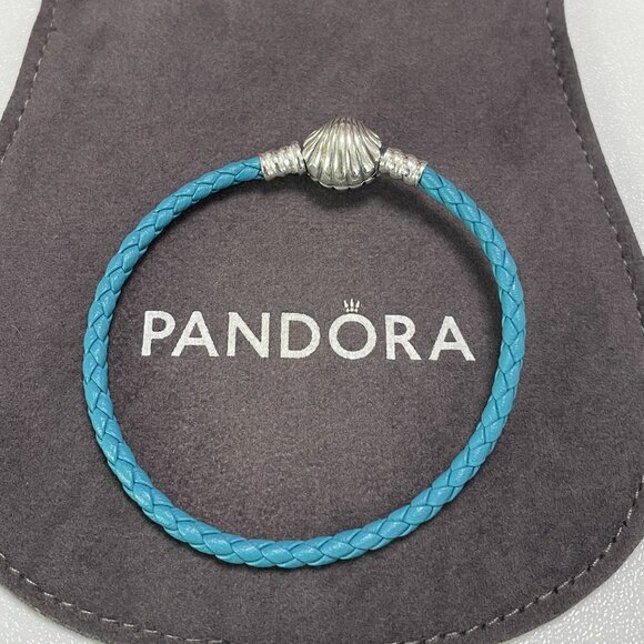 Pandora | Jewelry | Pandora Moments Seashell Clasp Turquoise Braided ...